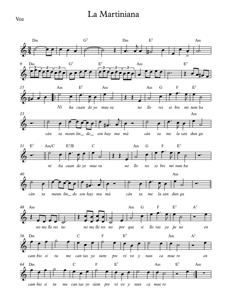 La Martiniana: D G7 D E7 A | PDF