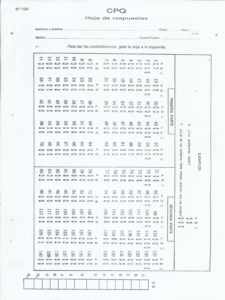 Hoja de Respuestas CPQ | PDF