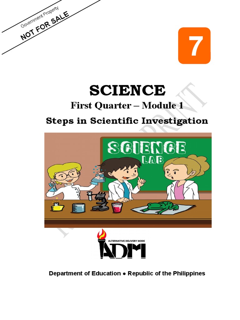 Science7 - q1 - Mod1 - Steps in Scientific Investigation - v5 | PDF