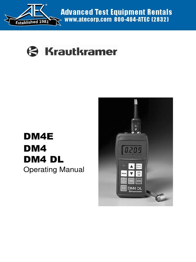 KrautKramer DM4E DM4DL - Manual | PDF | Calibration | Ultrasound