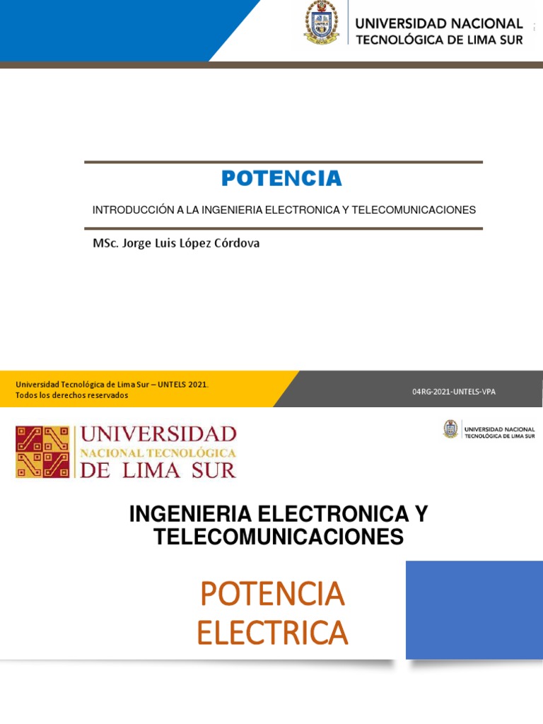 POTENCIAELe CTRICA | PDF | Energia electrica | Ingenieria Eléctrica