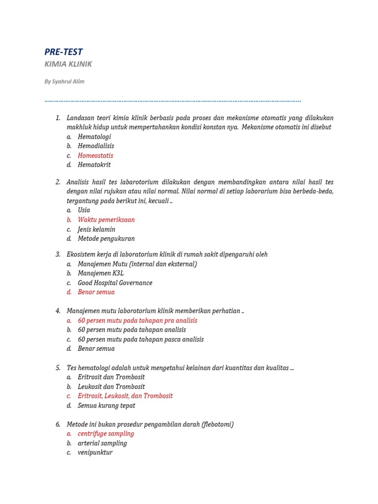 Kimia Pre-Test 21 70 | PDF | Sains & Matematika