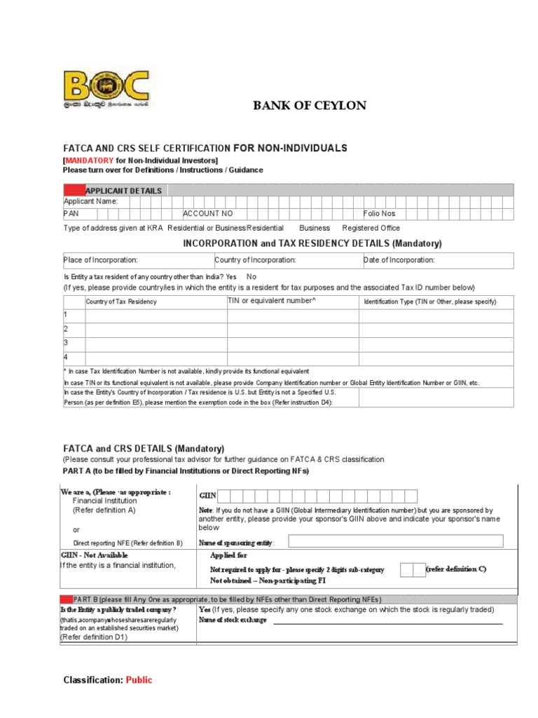 Fatca Current Ac | PDF | Companies | Stocks