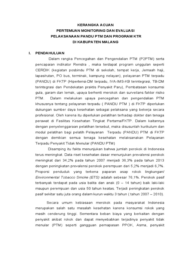 Tor Monev Pandu PTM Dan Ktr. | PDF