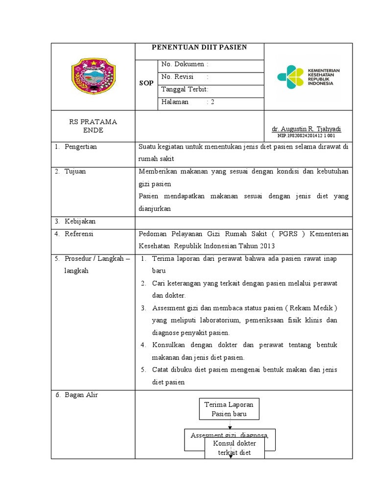 045.sop Penentuan Diit Pasien | PDF