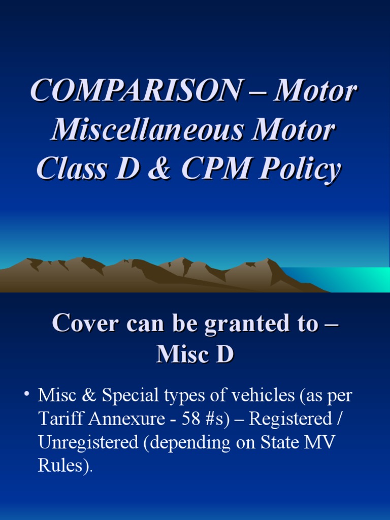 Comparison Between Misc. & CPM | PDF