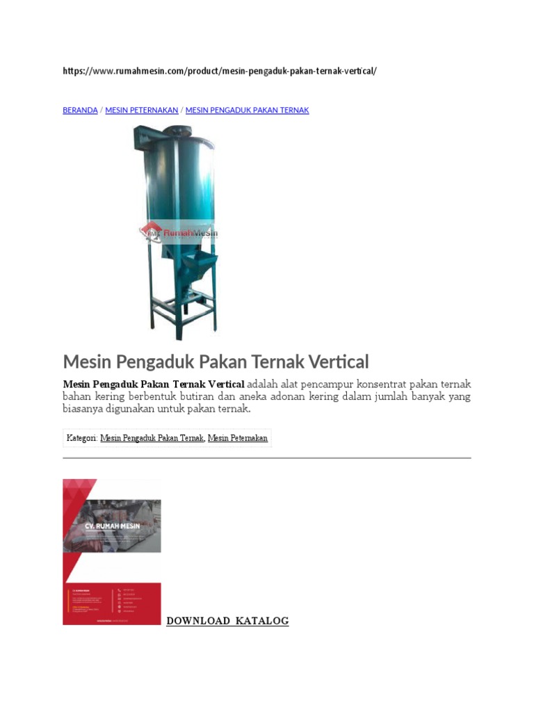 Data Mesin Mixer | PDF