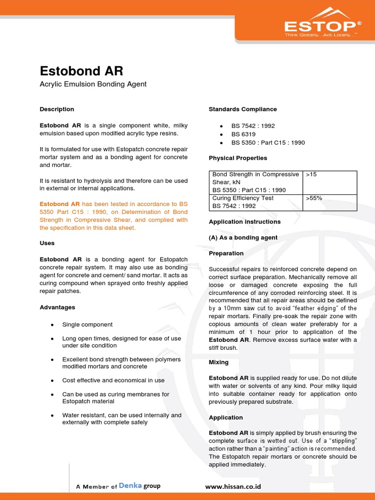 ESTOP TDS - Estobond AR | PDF