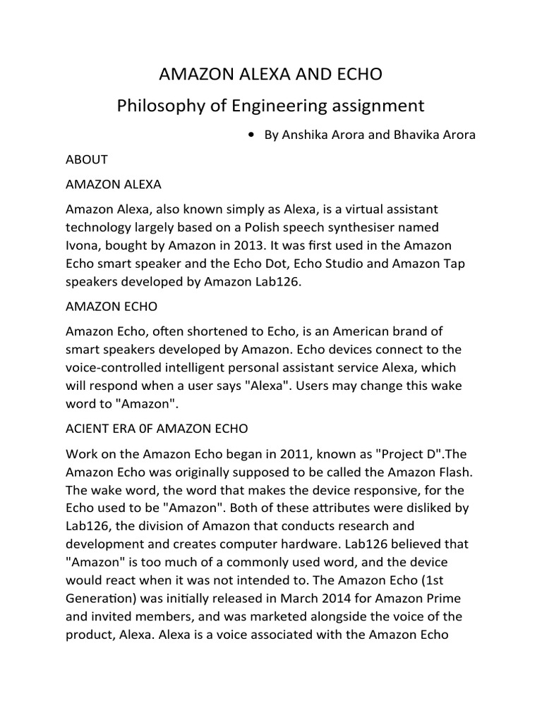 Amazon Alexa and Echo | PDF | Amazon Echo | Computing