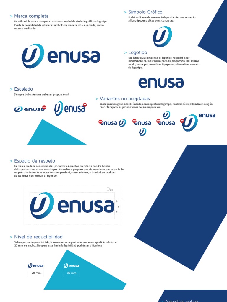 Manual de Identidad Corporativa ENUSA | PDF | Color | Azul