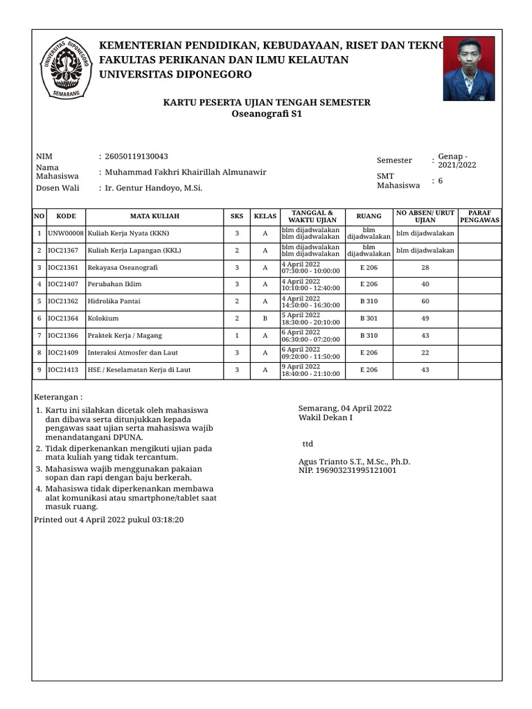 Print Kartu UTS | PDF