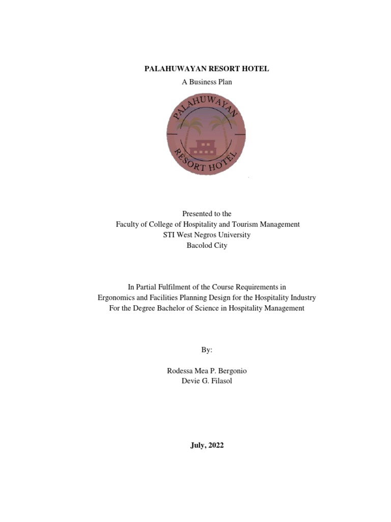 Palahuwayan Reort Hotel Business Plan Final 2 | PDF | Waiting Staff | Meal Palahuwayan Reort Hotel Business Plan Final 2 | PDF | Waiting Staff | Meal