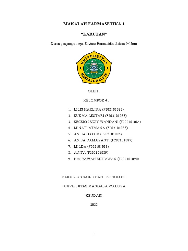 Makalah Farmasetika Kelompok 4 | PDF