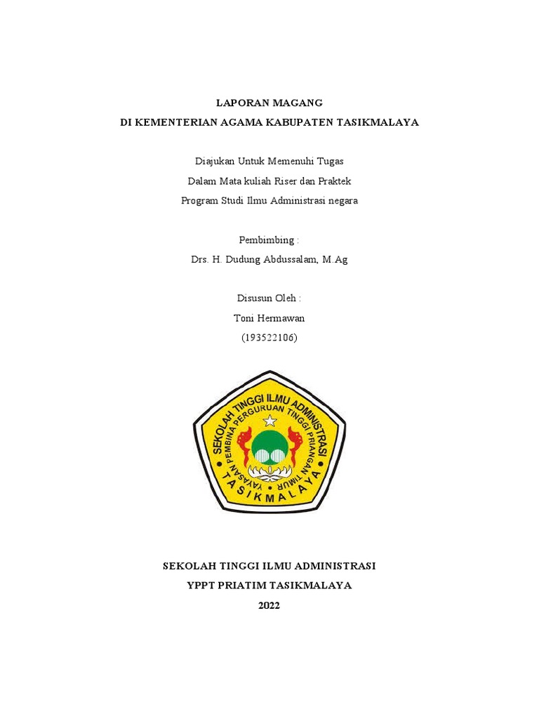 Laporan Magang di Kemenag Tasikmalaya | PDF