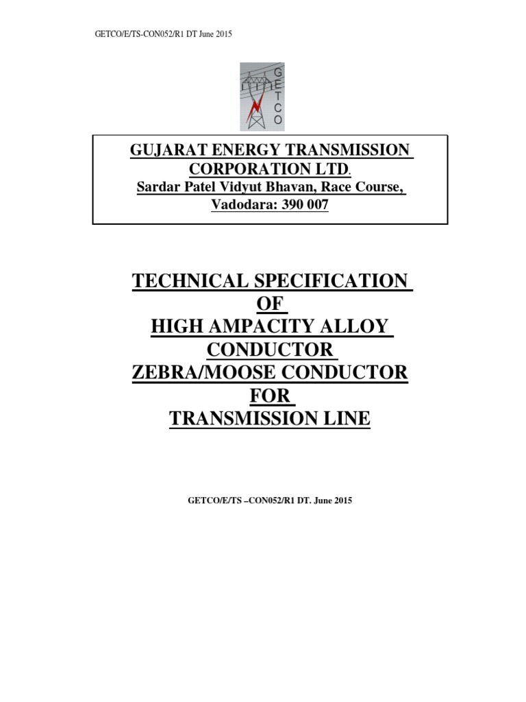 Getco - r1 Al59 Zebra & Moose | PDF | Wire | Specification (Technical ...