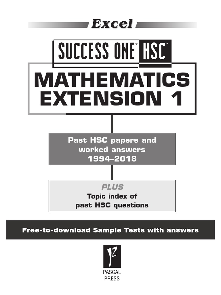 2019 3U Mathematics Extension 1 Success Past Papers EXCEL OTHER | PDF