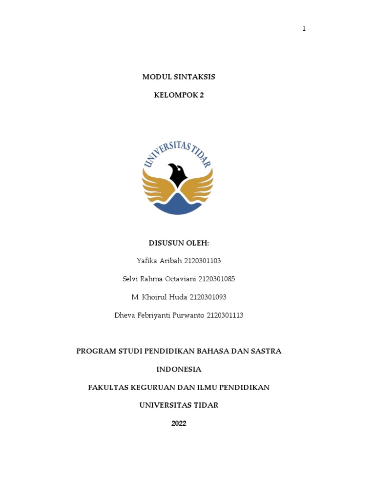 Modul Sintaksis Mahasiswa | PDF