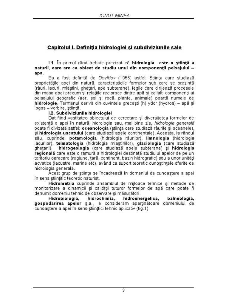 Curs Hidrologie IStanescu | PDF