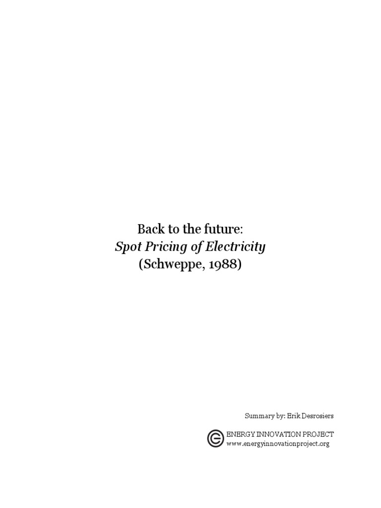 Spot Pricing of Electricity | PDF