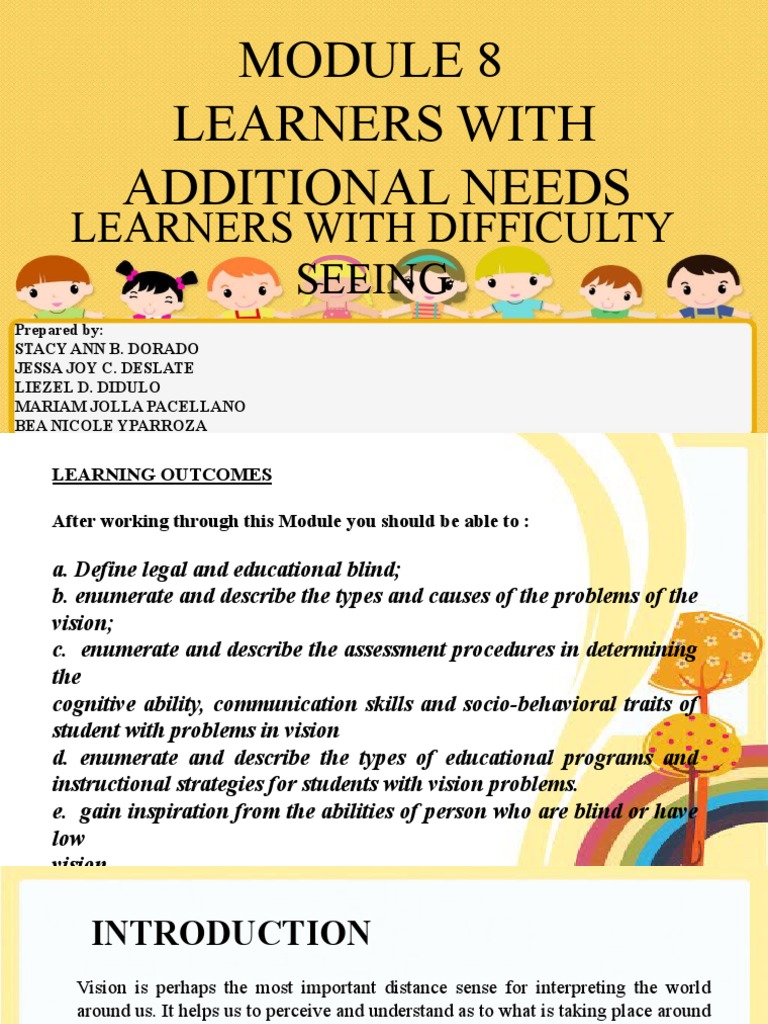 Learners With Difficulty Seeing | PDF