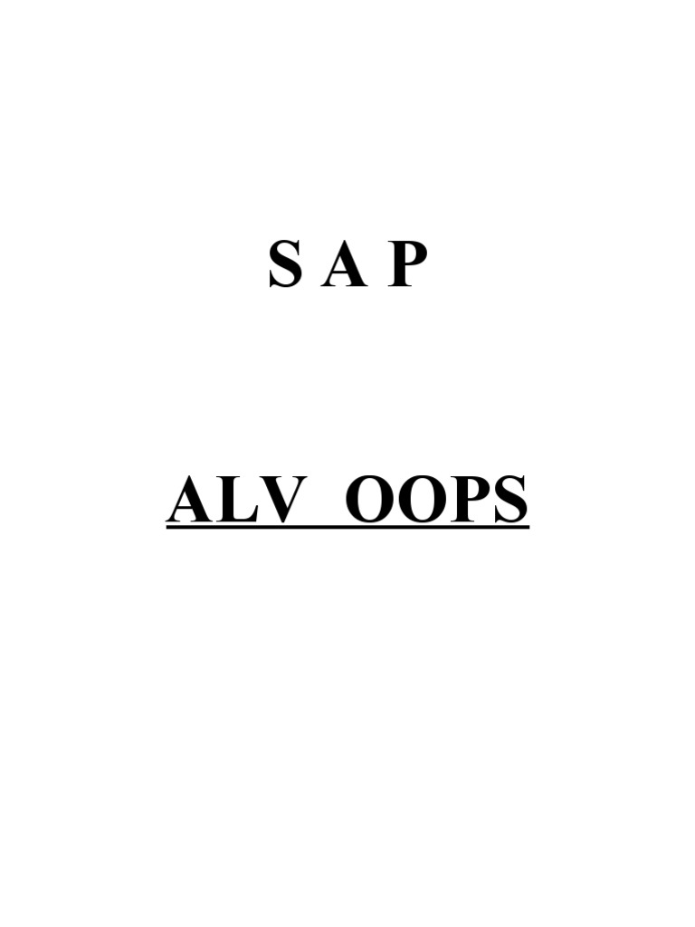 Alv Oops Pdf Object Oriented Programming Object Computer Science 3287