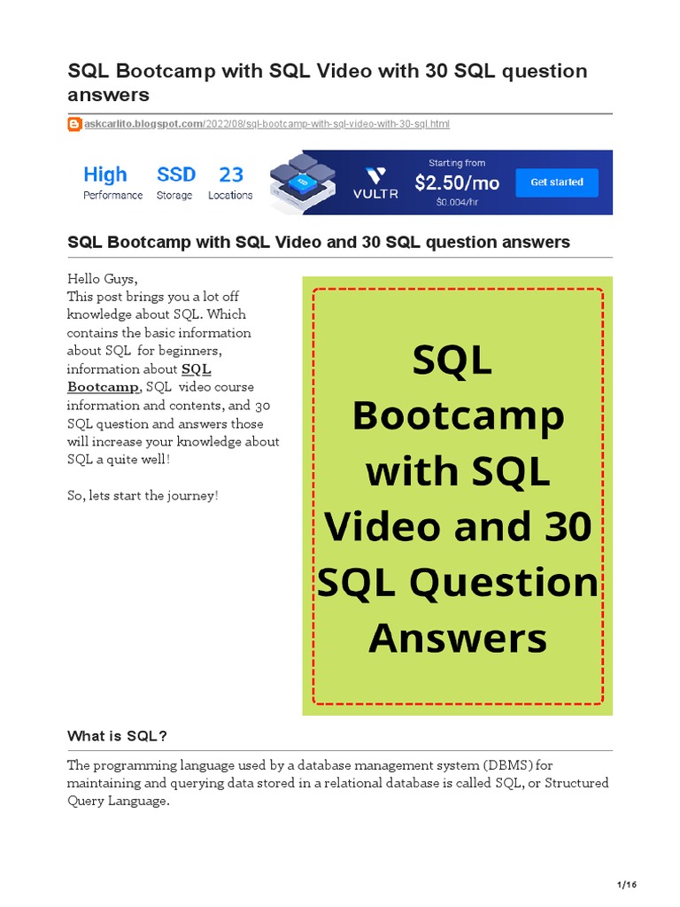 30 Sql Question Answers Pdf Databases Microsoft Sql Server 
