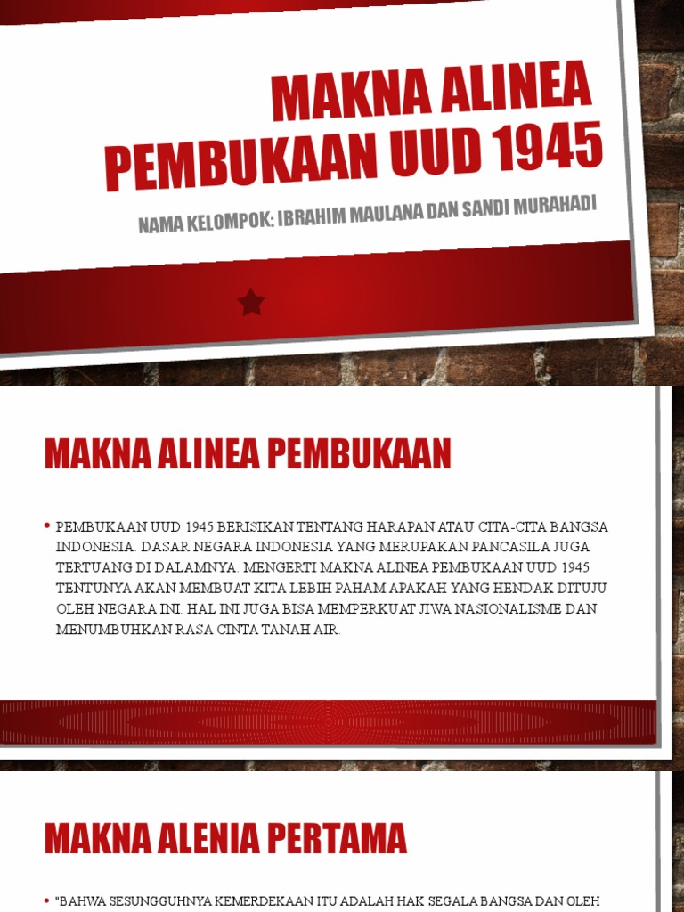 Makna Alinea Pembukaan Uud 1945 Ibrahim Dan Sandi | PDF