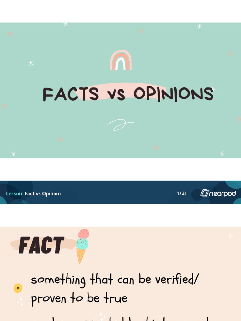 Understanding Facts and Opinions | PDF | Games & Activities | Social ...