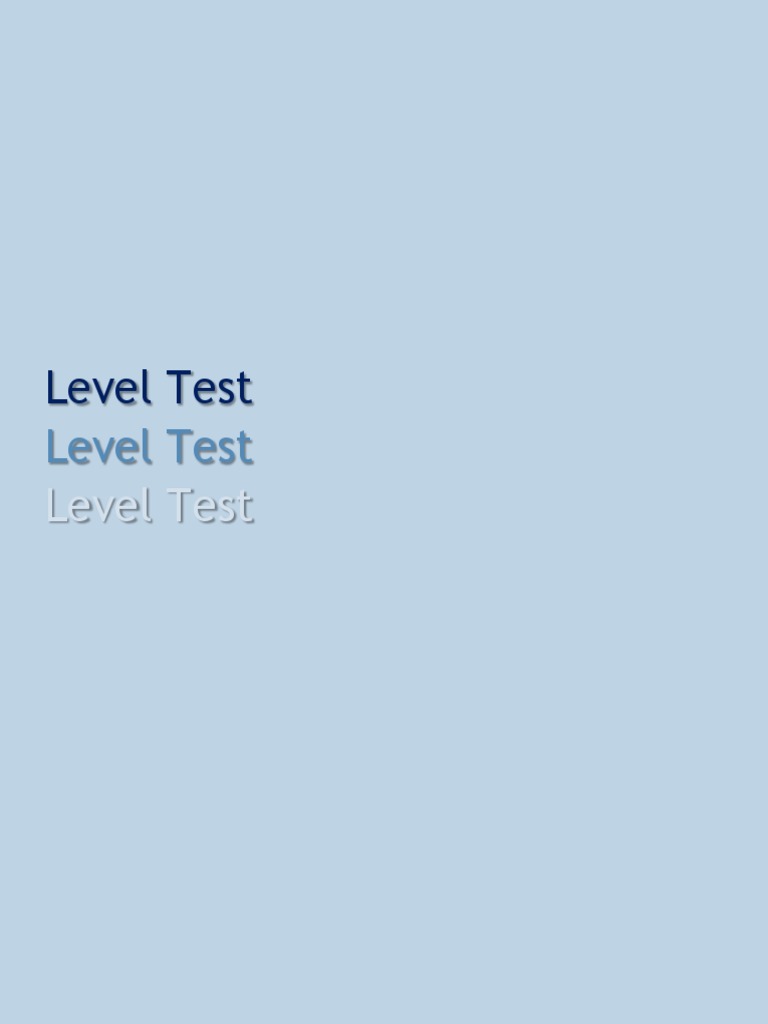 Adult Level Test | PDF