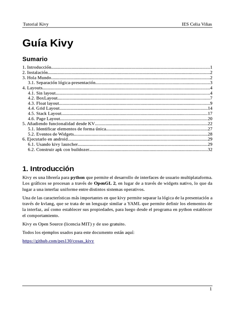 Kivy. Tutorial Básico | PDF | Python (lenguaje de programación) | Android (sistema operativo)