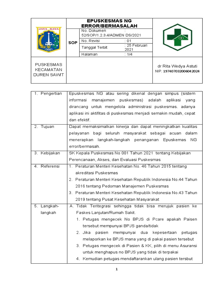 SOP NG Error 2021 | PDF