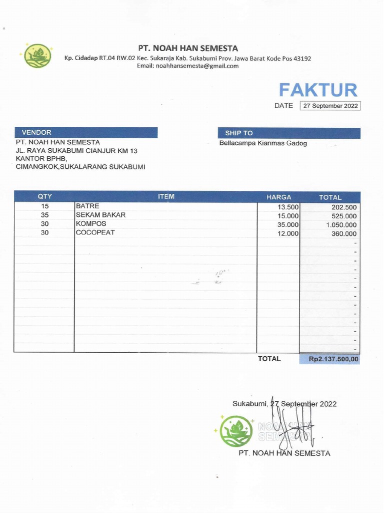 Faktur Pupuk | PDF