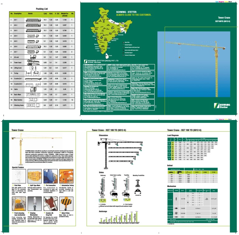 Packing List for Tower Crane Jibs and Components | PDF | Crane (Machine ...