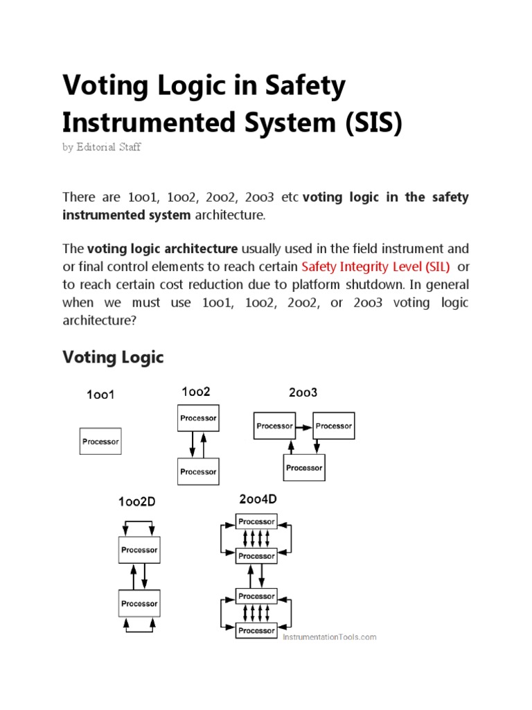 Voting Logic in Safety Instrumented System (SIS) | PDF | Risk | Systems Engineering