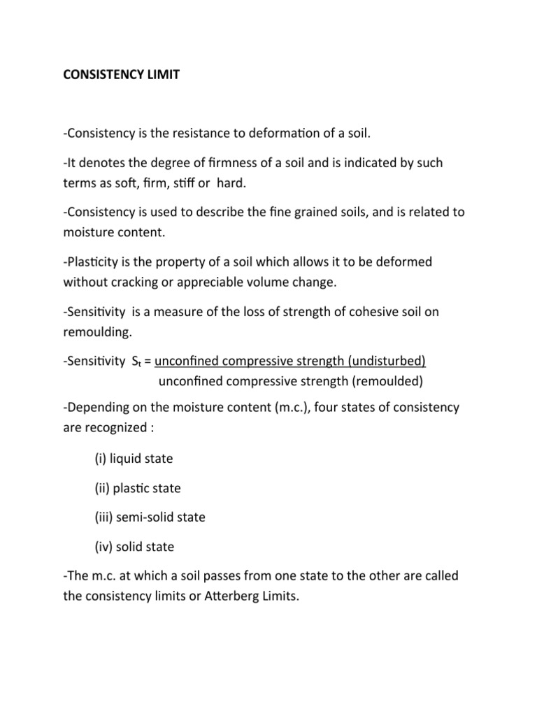 Chap 2 (Ii) Consistency Limits | PDF | Natural Materials | Mechanical ...