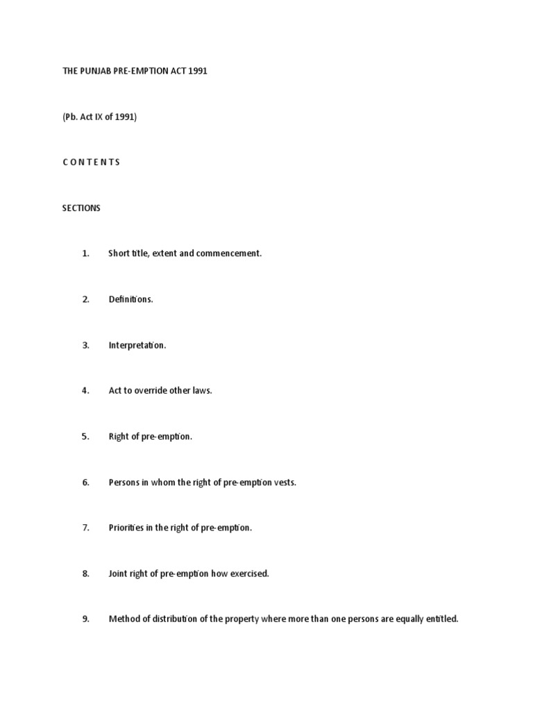 THE PUNJAB Preemption Act | PDF | Prices | Lawsuit