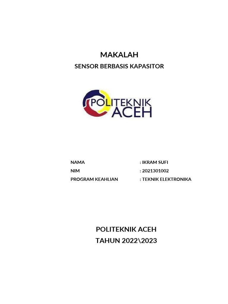 Sensor Kapasitif dan Proximity | PDF