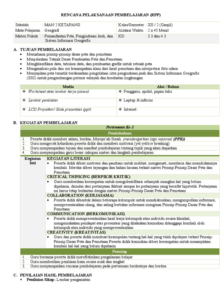 Rencana Pelaksanaan Pembelajaran | PDF