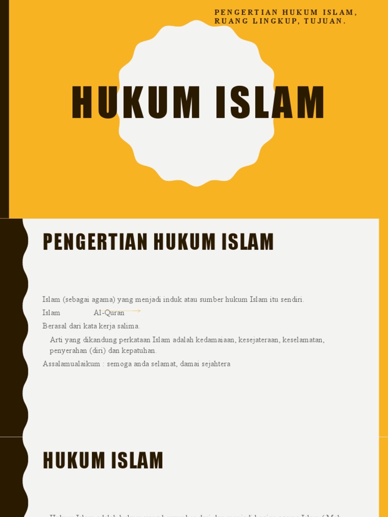 Pertemuan Ketiga - Pengertian HK Islam, Ruang Lingkup Dan Tujuan | PDF