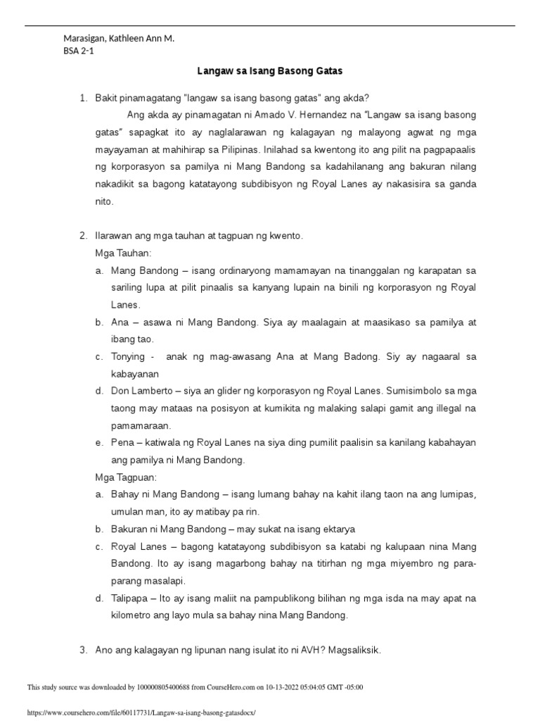 Langaw Sa Isang Basong Gatas | PDF