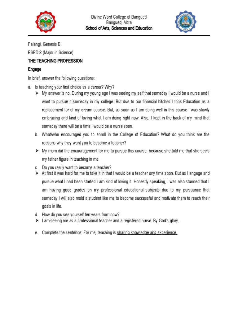 Teaching As A Profession, As A Vocation and Mission | PDF | Pedagogy ...