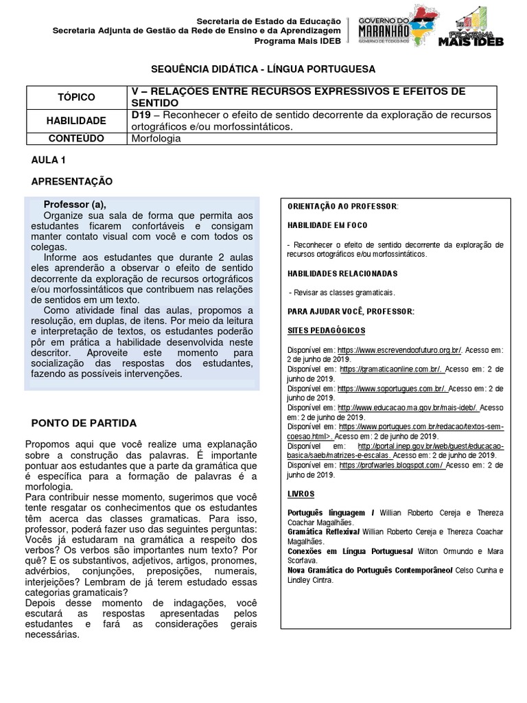 H21 - Reconhecer o Efeito de Sentido Decorrente Da Exploração de ...