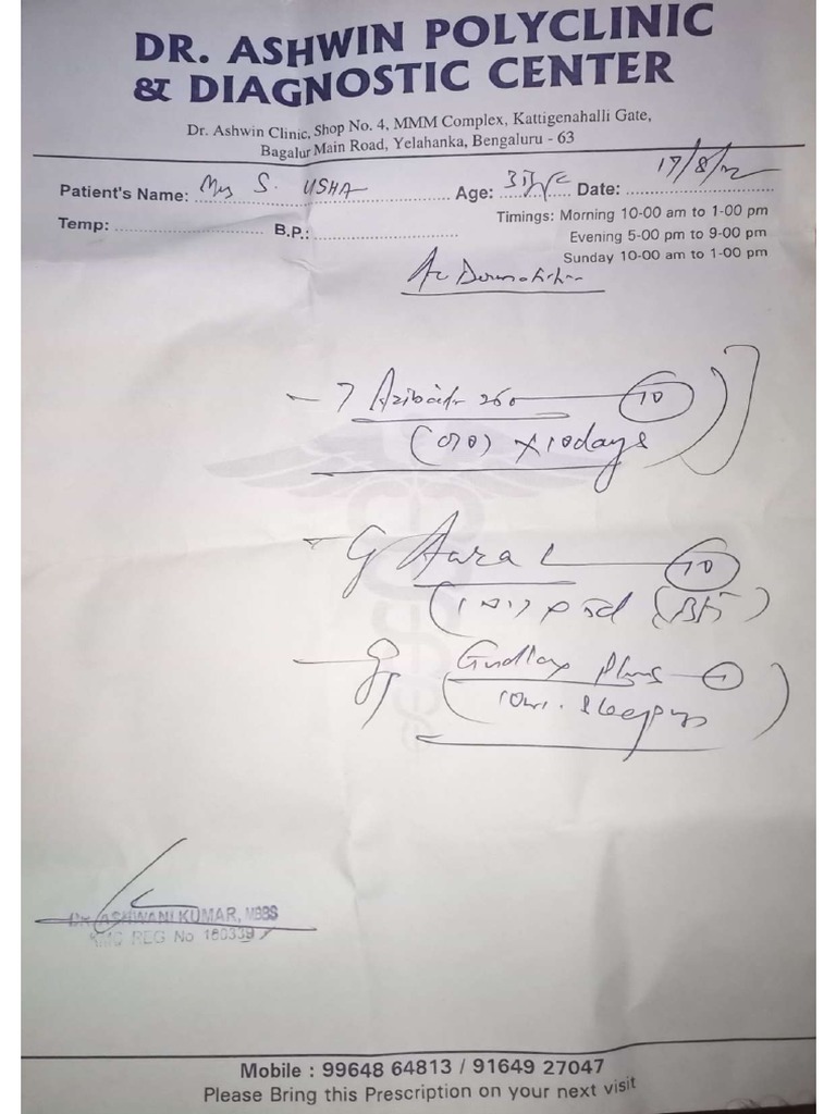 Doctor Priscription | PDF