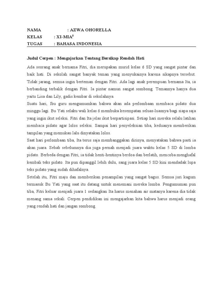 Contoh Cerpen | PDF