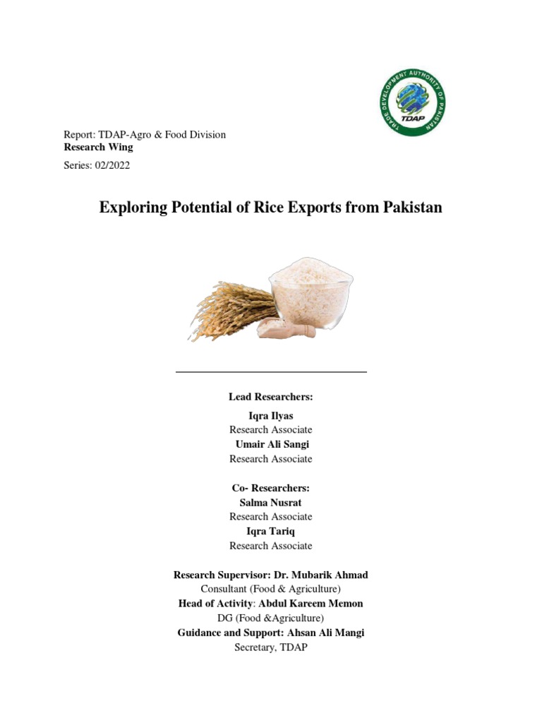 Rice Export Potential in Pakistan | PDF