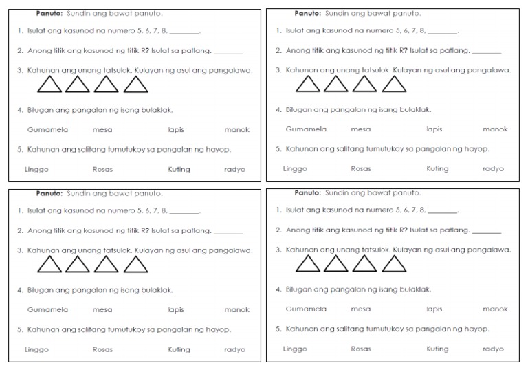 Pagsunod Sa Panuto | PDF