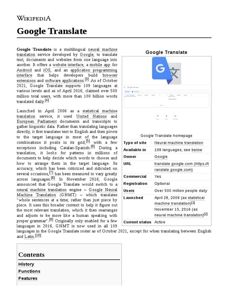 Google Translate | PDF | Ios | Languages