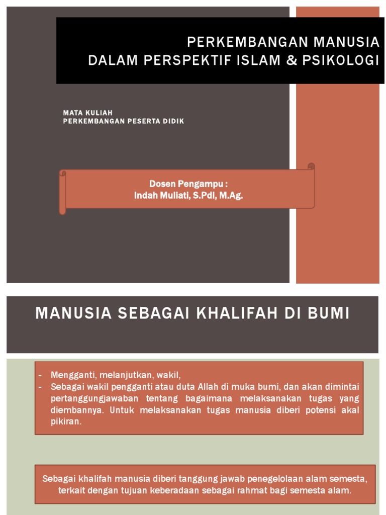 PERKEMBANGAN MANUSIA Dalam Perspektif Islam Dan Pskilogi | PDF