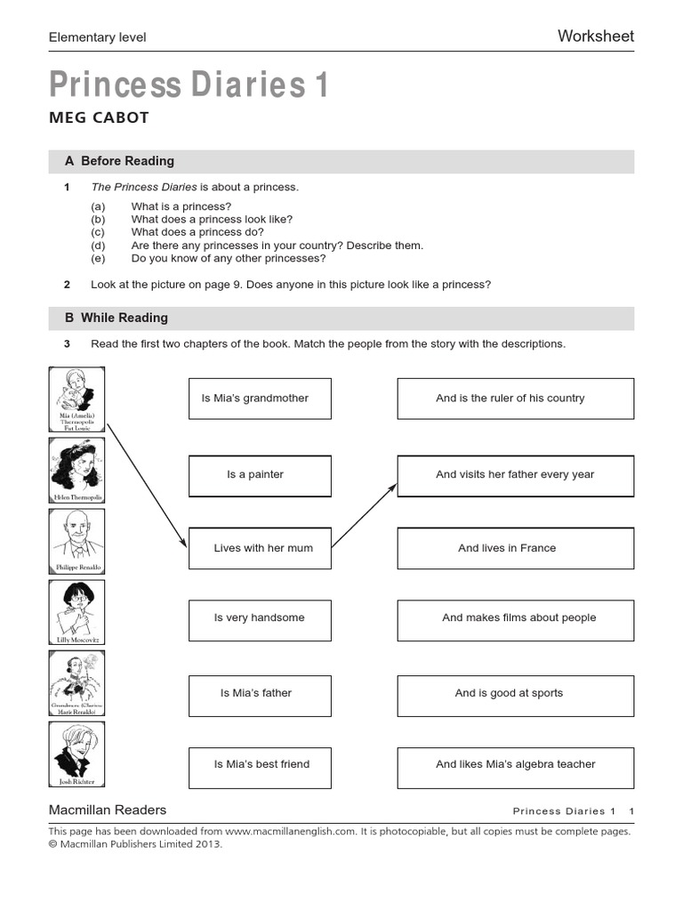 The Princess Diaries Worksheet | PDF