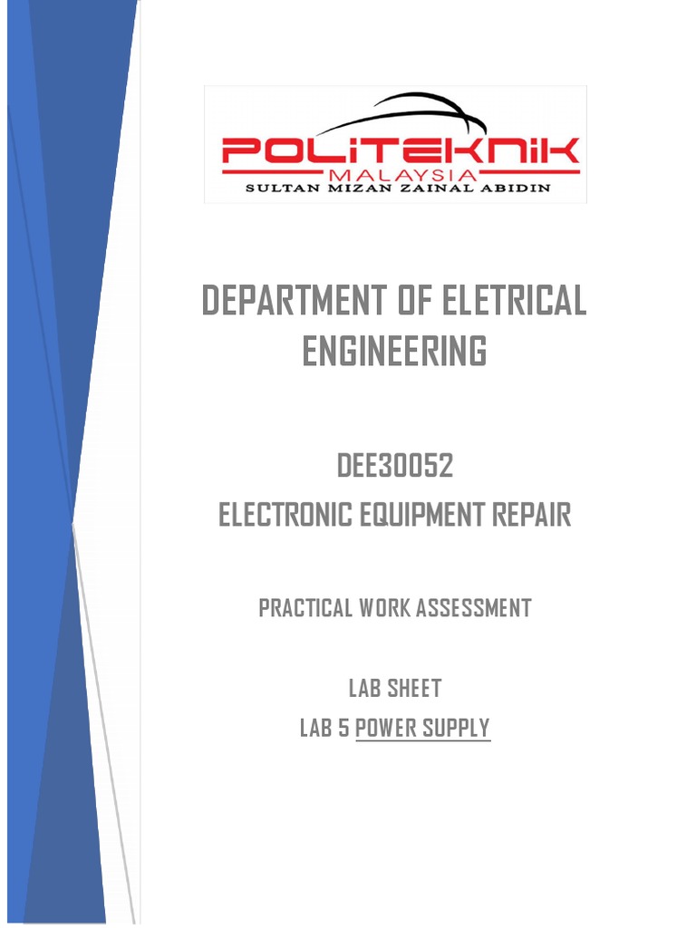 LabSheet 5 - Power Supply | PDF | Power Supply | Electrical Engineering
